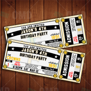 Seattle Mariners Ticket Style Sports Party Invitations – Sports Invites