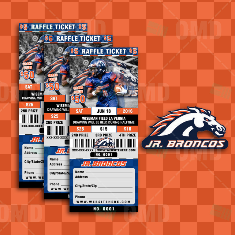 Halftime Football Raffle Ticket Style Template – Sports Invites