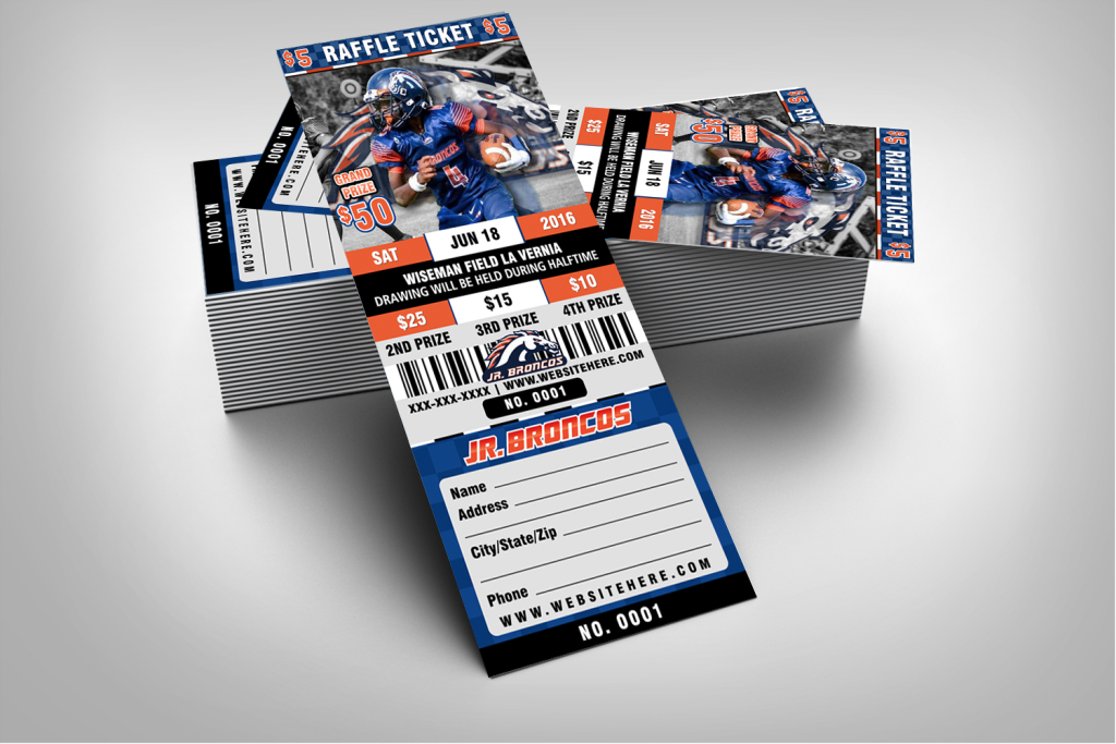 Halftime Football Raffle Ticket Style Template – Sports Invites