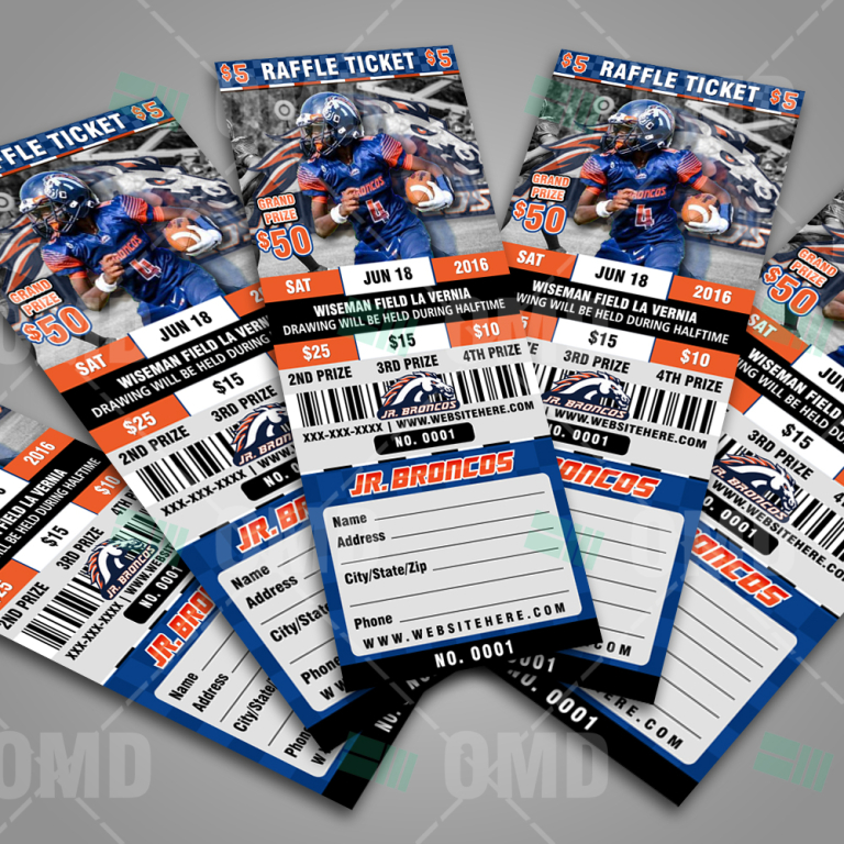 Halftime Football Raffle Ticket Style Template – Sports Invites