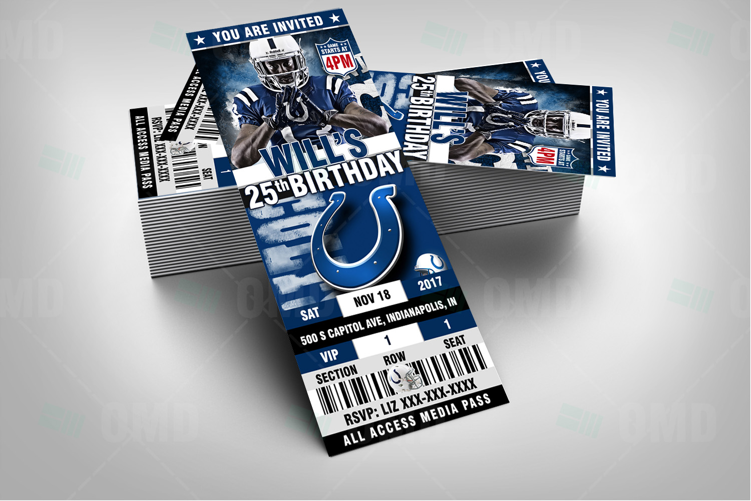 Colts Party Printable Invitation Templates